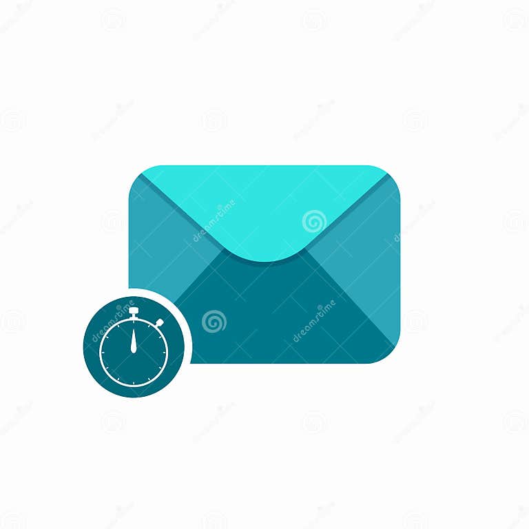 Email Envelope Sent Stopwatch Timer Icon Stock Vector - Illustration of ...