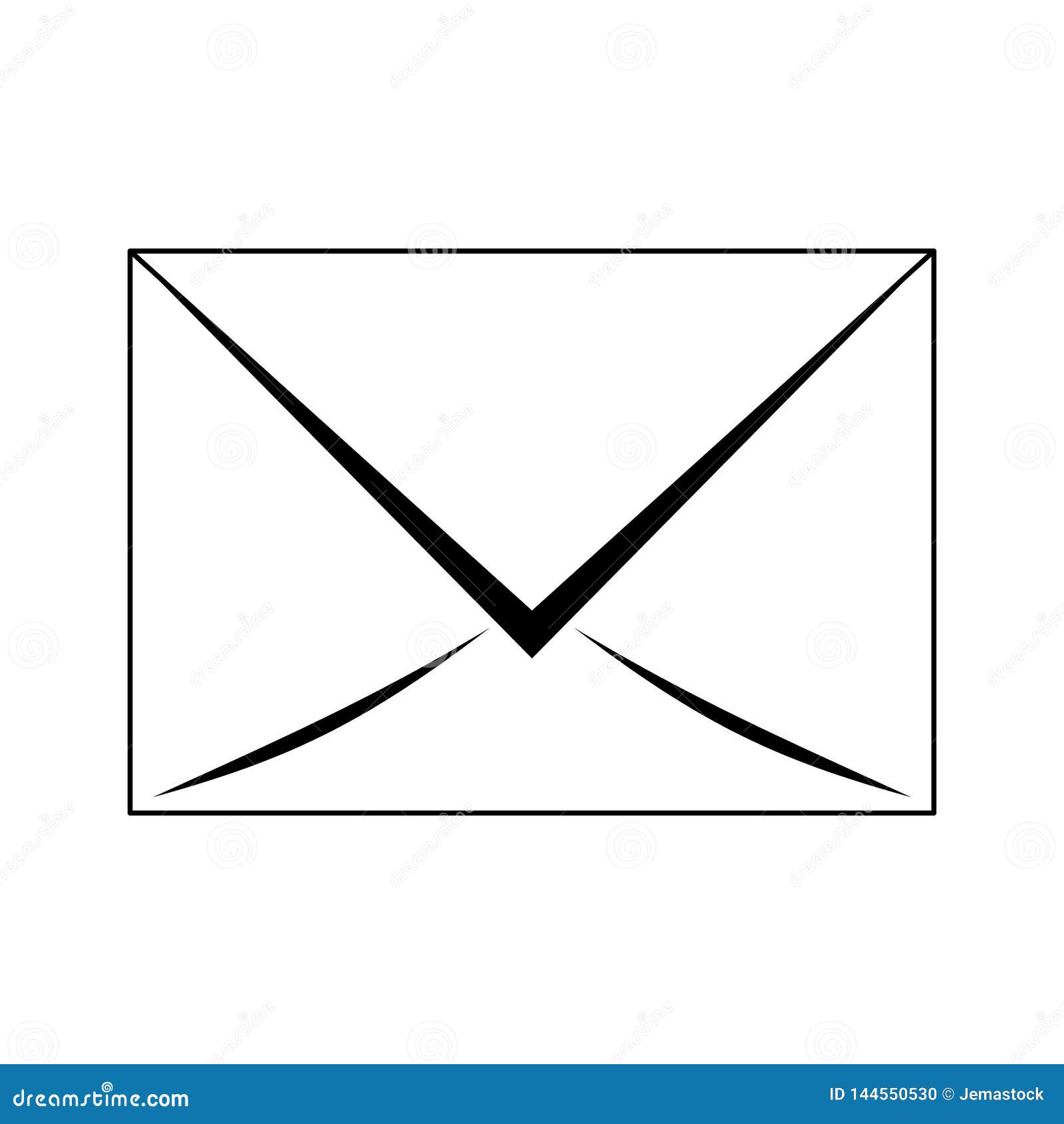 Email Envelope Symbol Isolated in Black and White Stock Vector ...