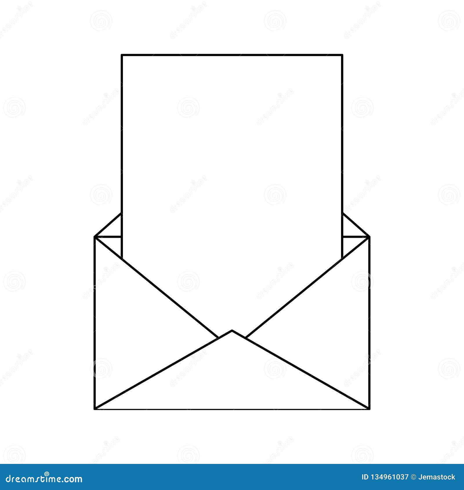 Email Envelope Symbol in Black and White Stock Vector - Illustration of ...