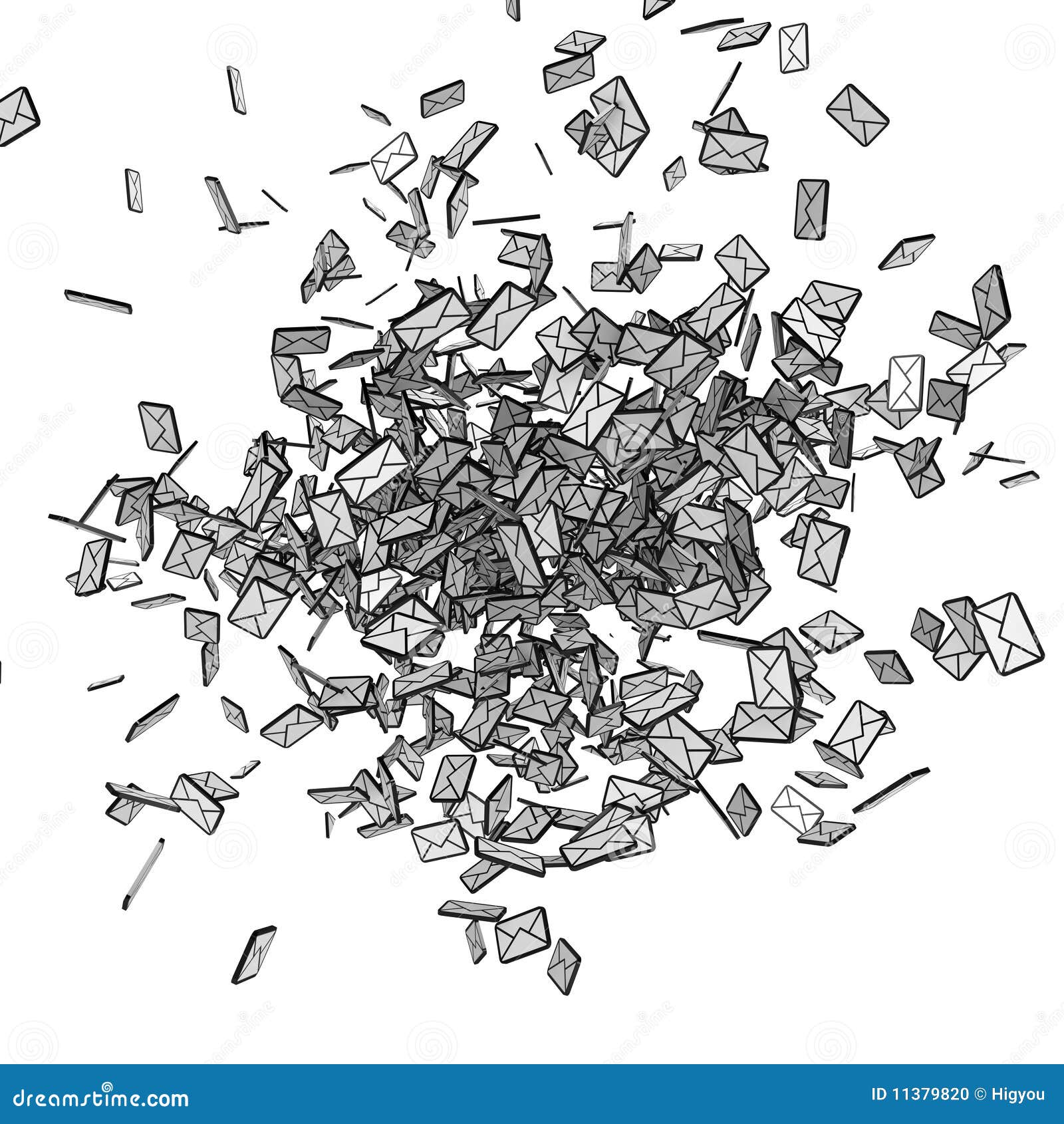 Email Explosion stock illustration. Illustration of mass - 11379820