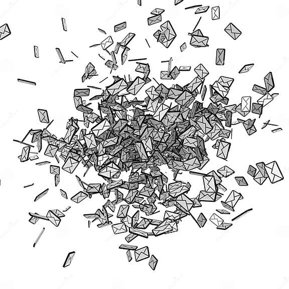 Email Explosion stock illustration. Illustration of mass - 11379820