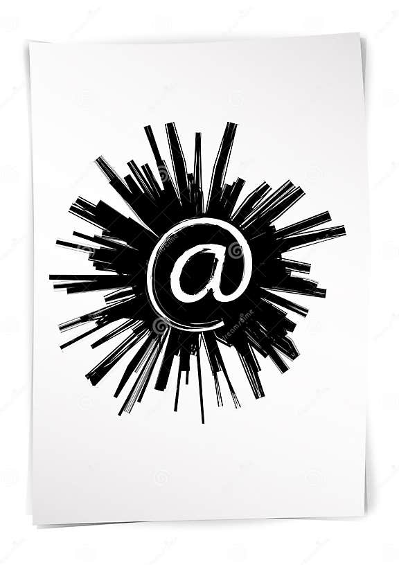 Email explosion sketch stock vector. Illustration of draw - 2640505