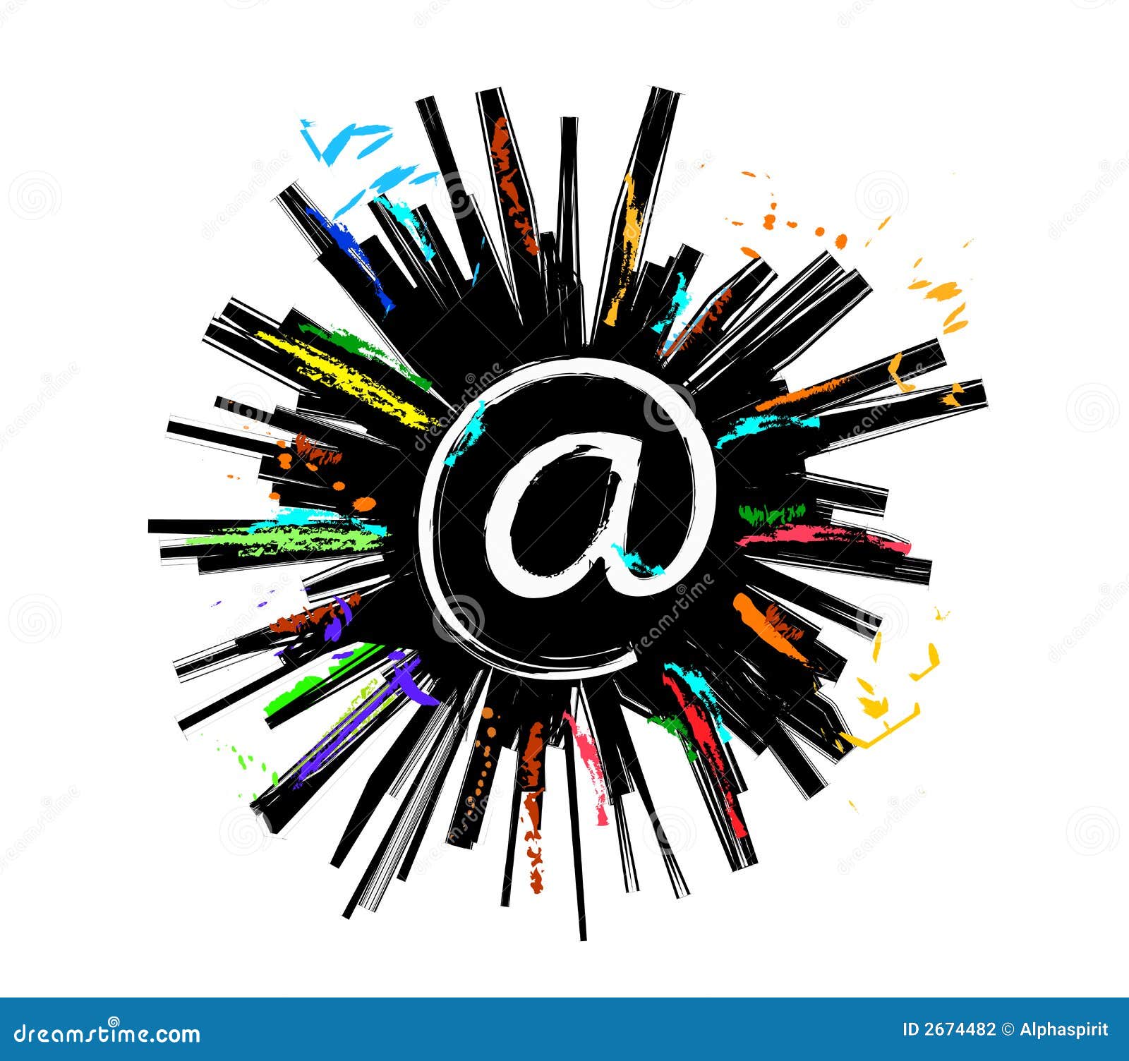 Email Explosion Sketch Colored Stock Vector - Illustration of email ...