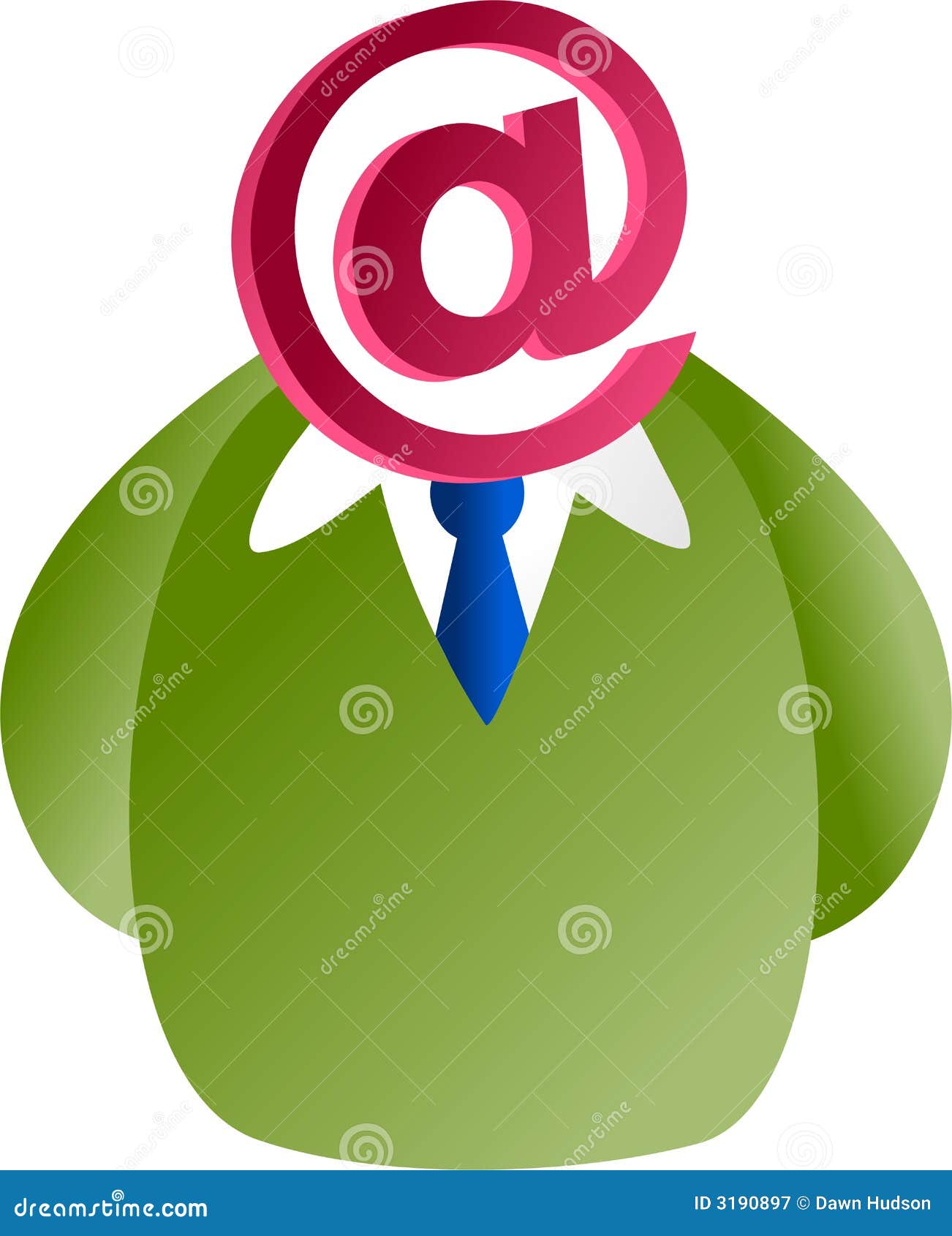 Email face stock illustration. Illustration of executive - 3190897