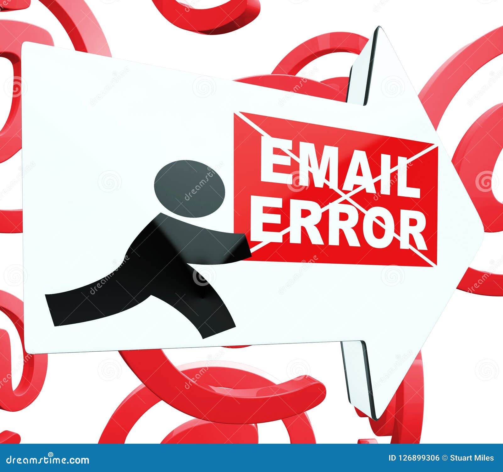 Email Fail Error Send Trouble 3d Rendering Stock Illustration ...