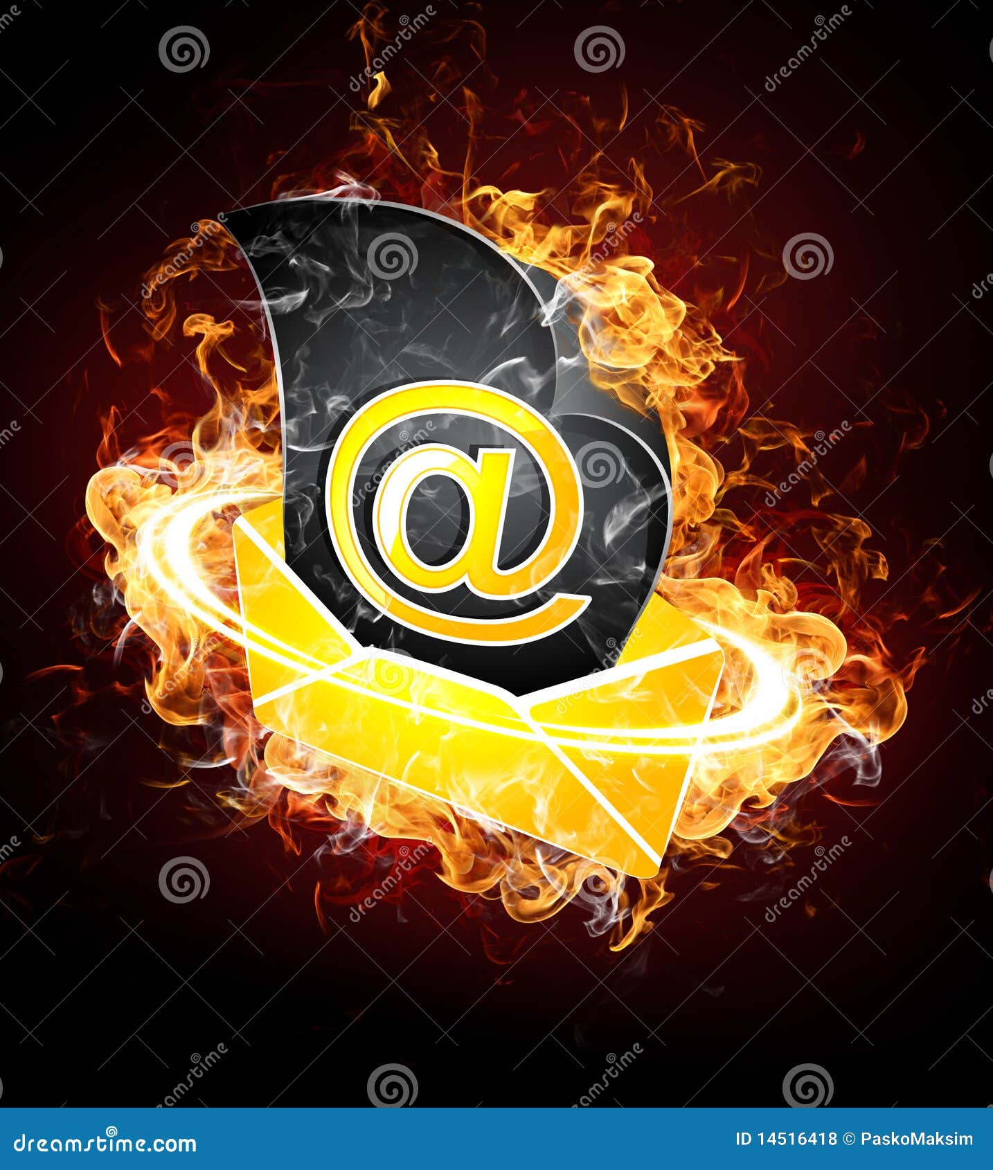 Email on Fire stock illustration. Illustration of envelope - 14516418
