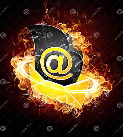Email on Fire stock illustration. Illustration of envelope - 14516418