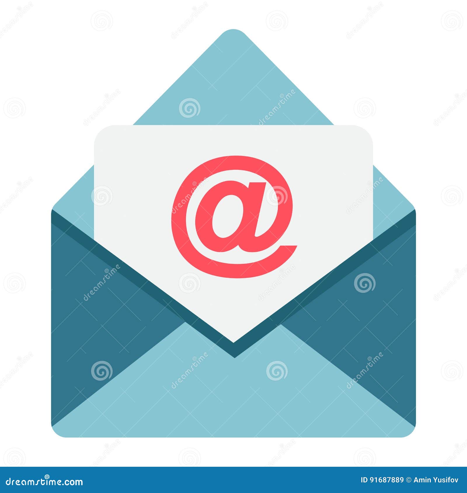 Vector Email Template With Envelope. Blue Background. | CartoonDealer ...
