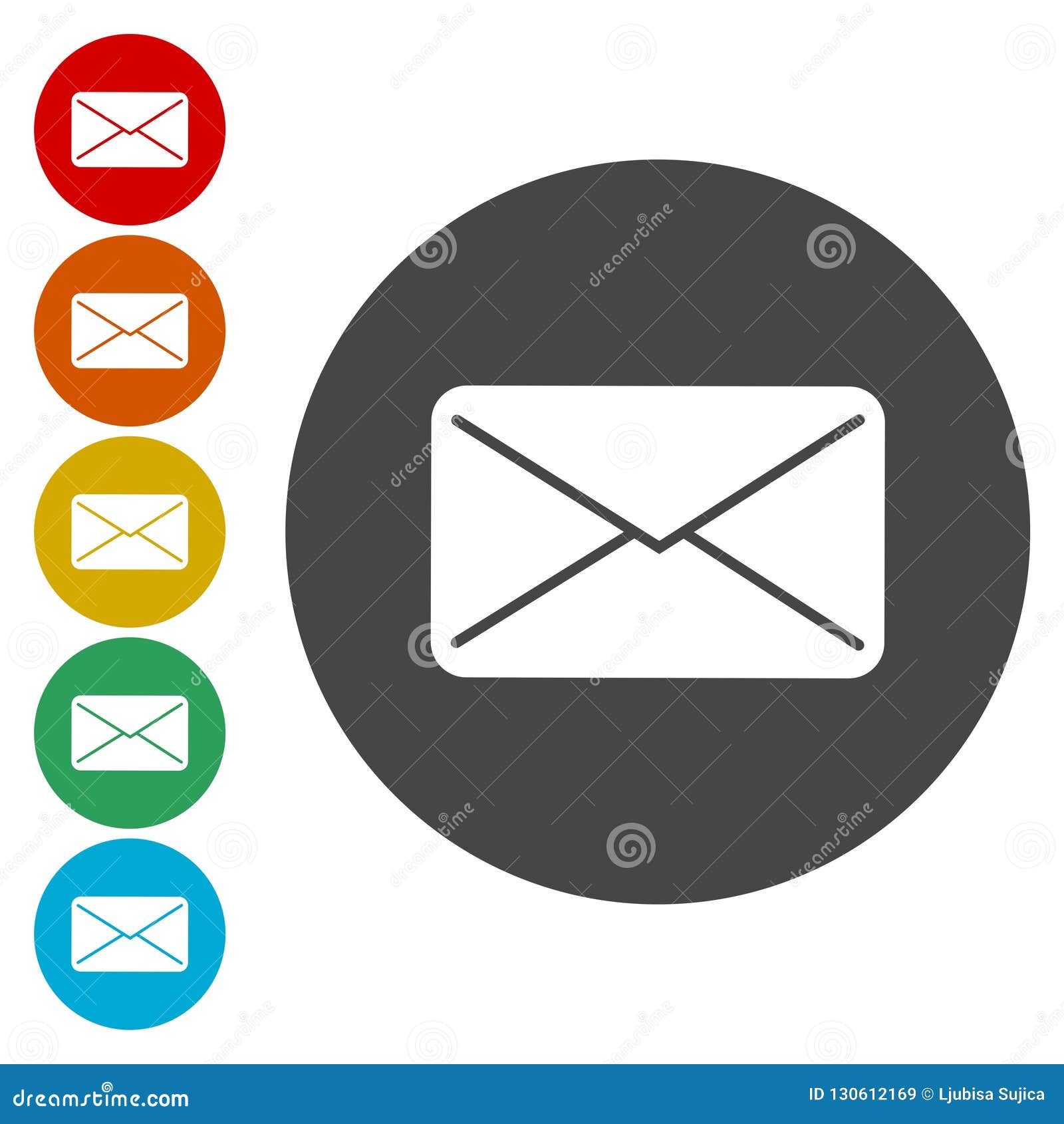 Icon Of Post Letter Symbol In Flat Style For Email Interface Or Logo ...