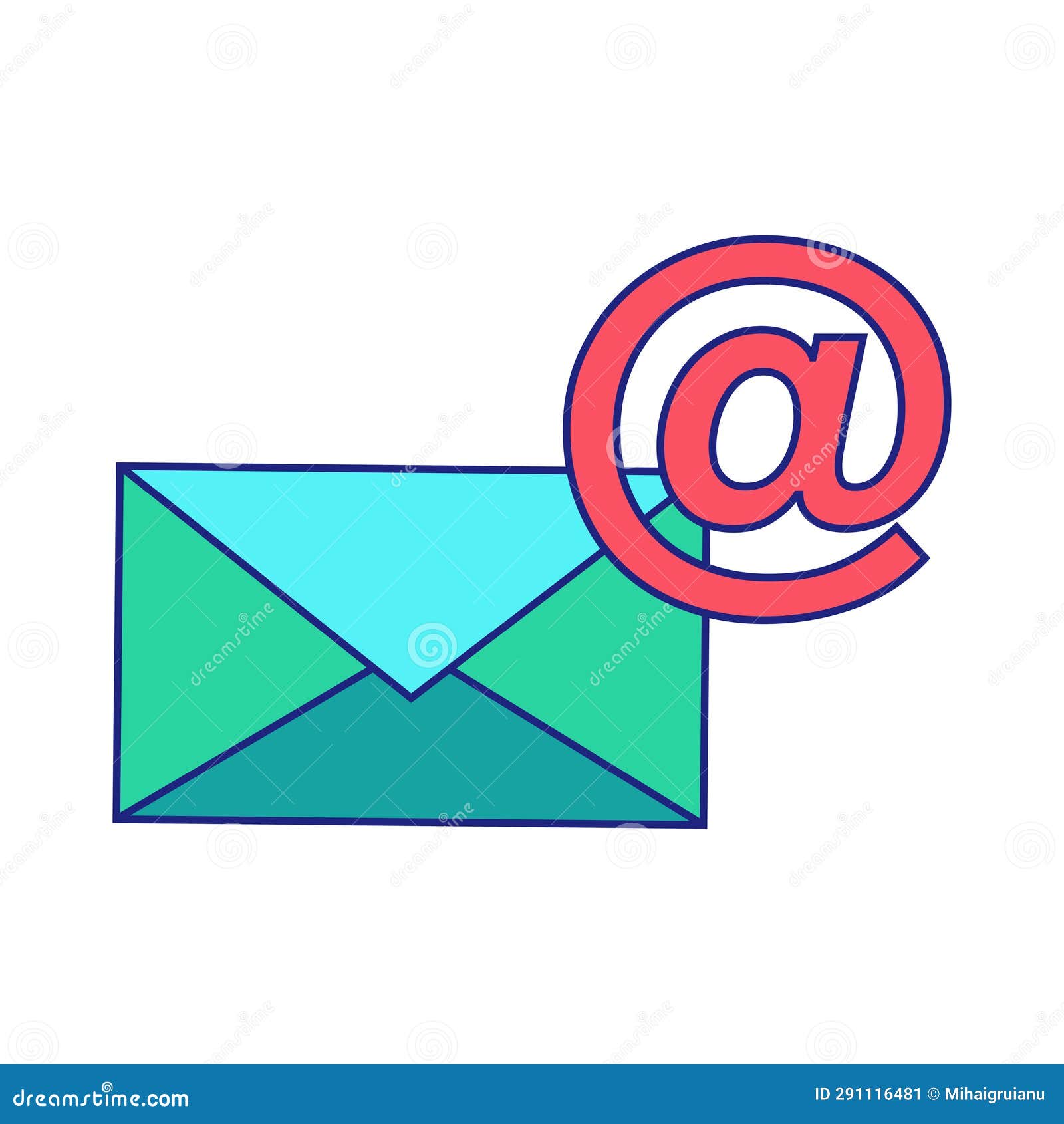 Email Flat Icon Vector on White Background. Email Sign Stock Vector ...