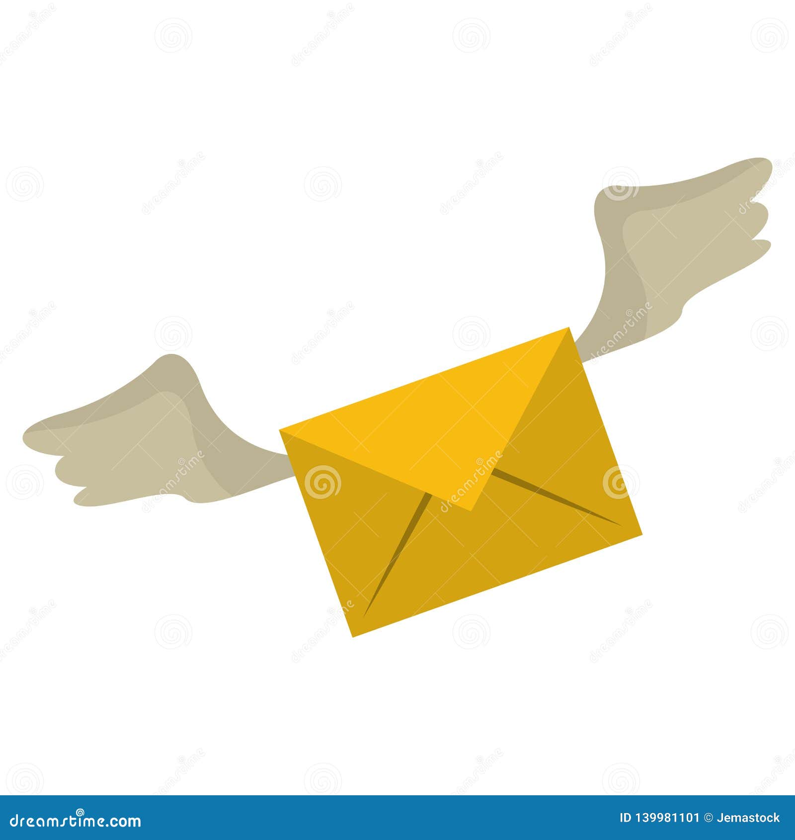 Email Flying with Wings Symbol Stock Vector - Illustration of flying ...