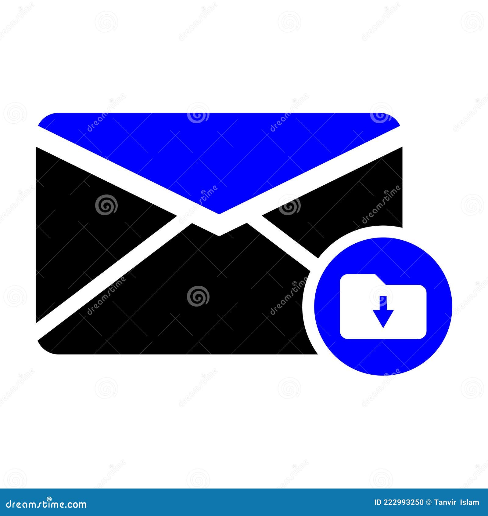 Email Folder Icon stock vector. Illustration of vector - 222993250