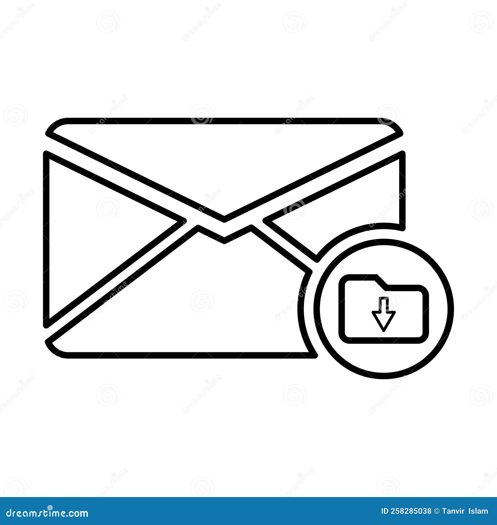 Email Folder Icon stock vector. Illustration of email - 258285038