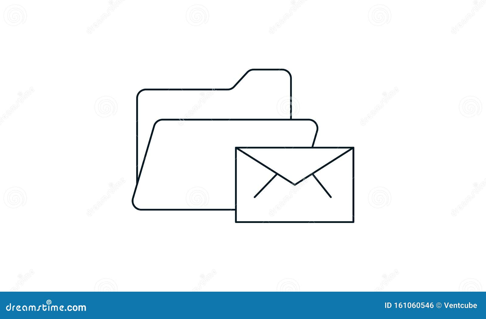 Email Folder Icon Flat Style Graphical Symbol. Stock Vector ...