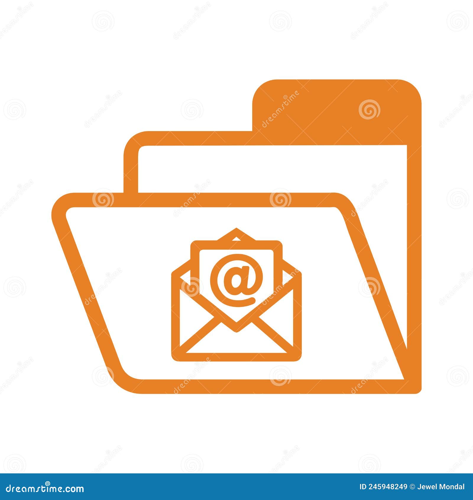 Email, Folder, Mail Icon. Orange Vector Design Stock Vector ...