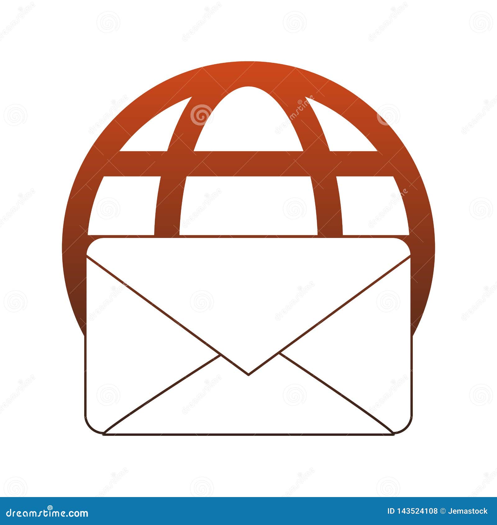 Email Global Shere Symbol Isolated In Black And White Vector ...