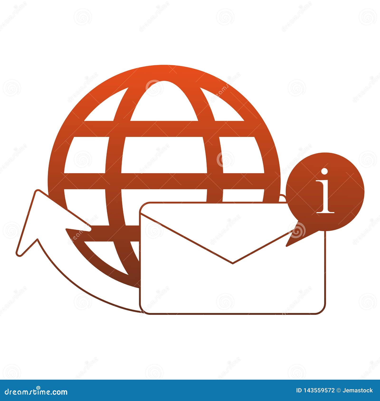 Email Global Communication Red Lines Stock Vector - Illustration of ...