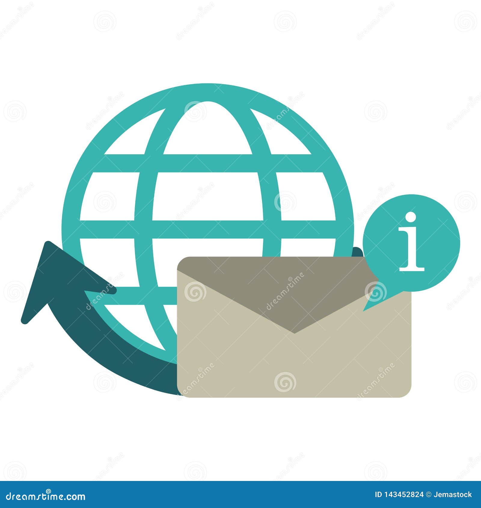 Email Global Shere Symbol Isolated In Black And White Vector ...