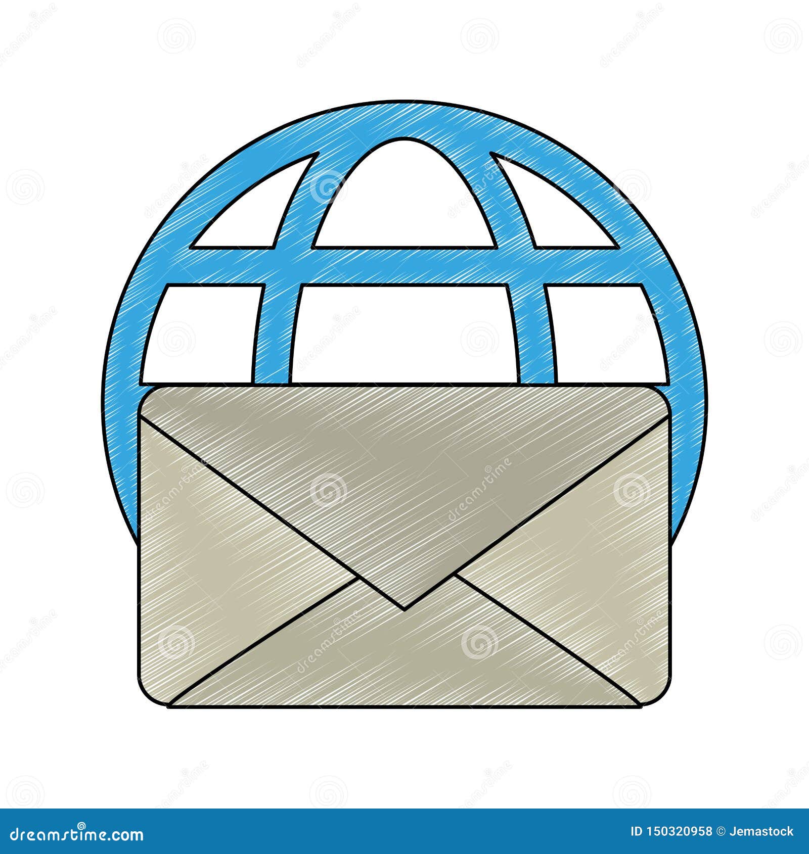 Email Global Communication Scribble Stock Vector - Illustration of ...
