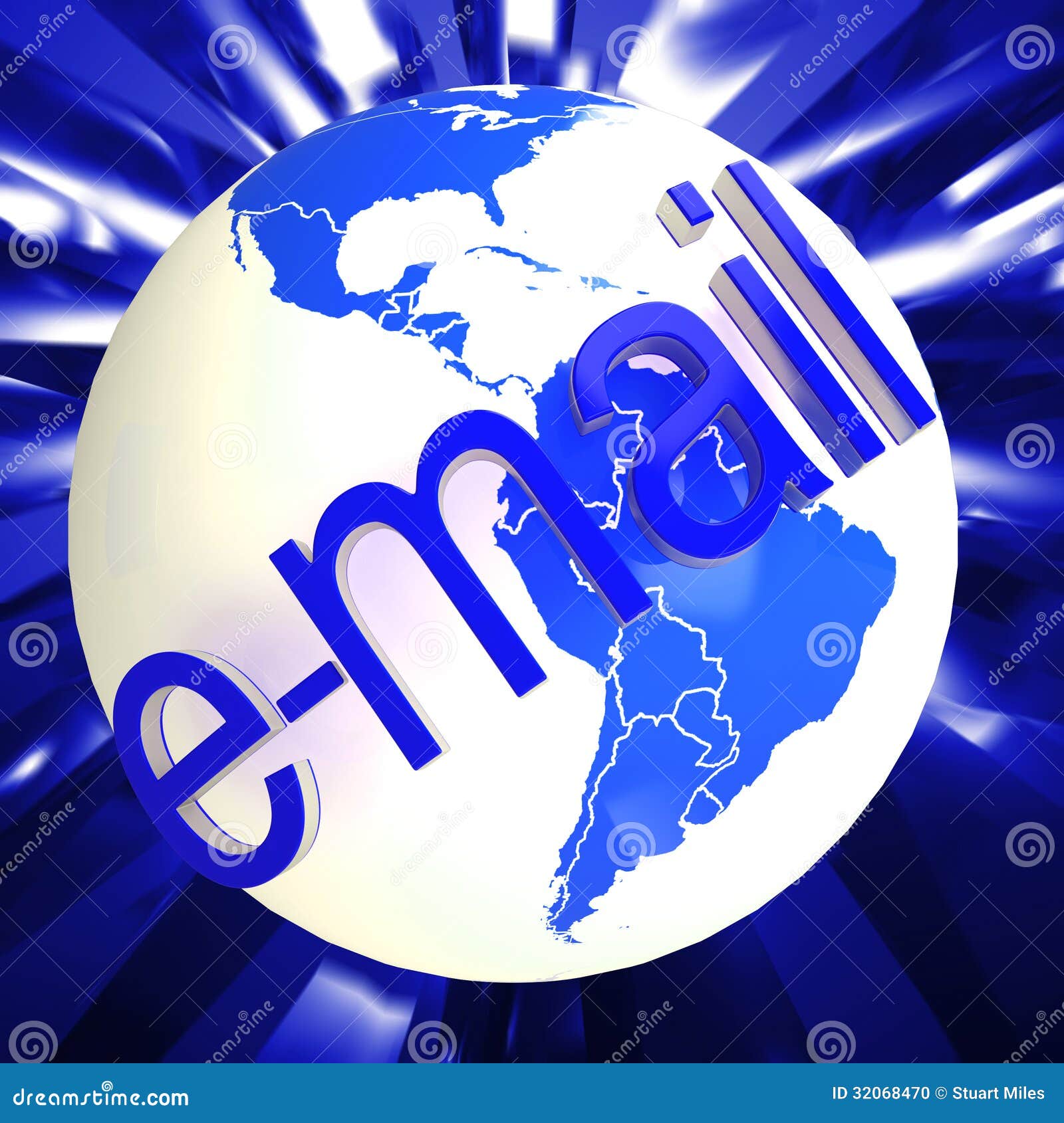 Email at Globe Shows Worldwide Mailing Stock Illustration ...