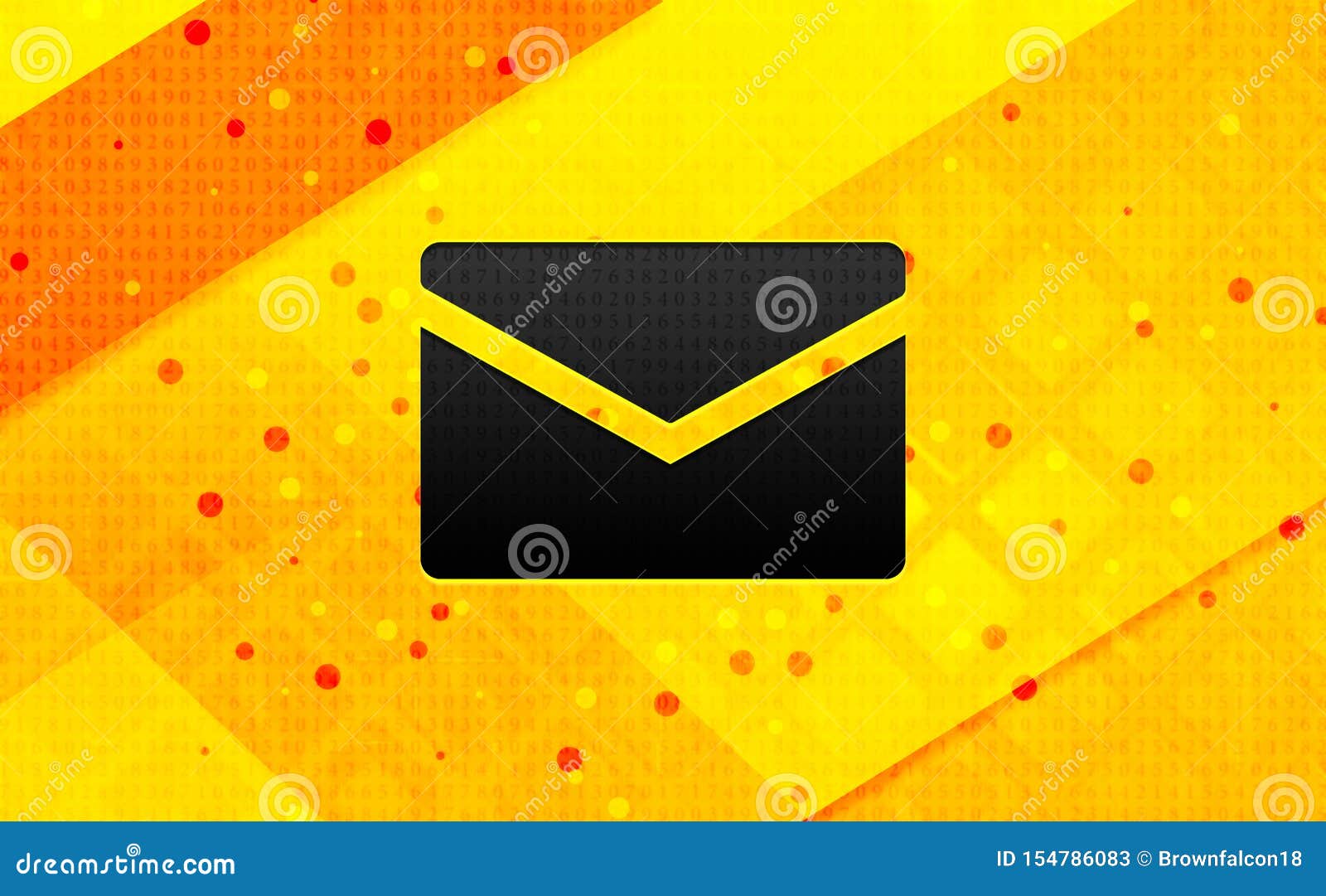 Email Icon Abstract Digital Banner Yellow Background Stock Illustration ...