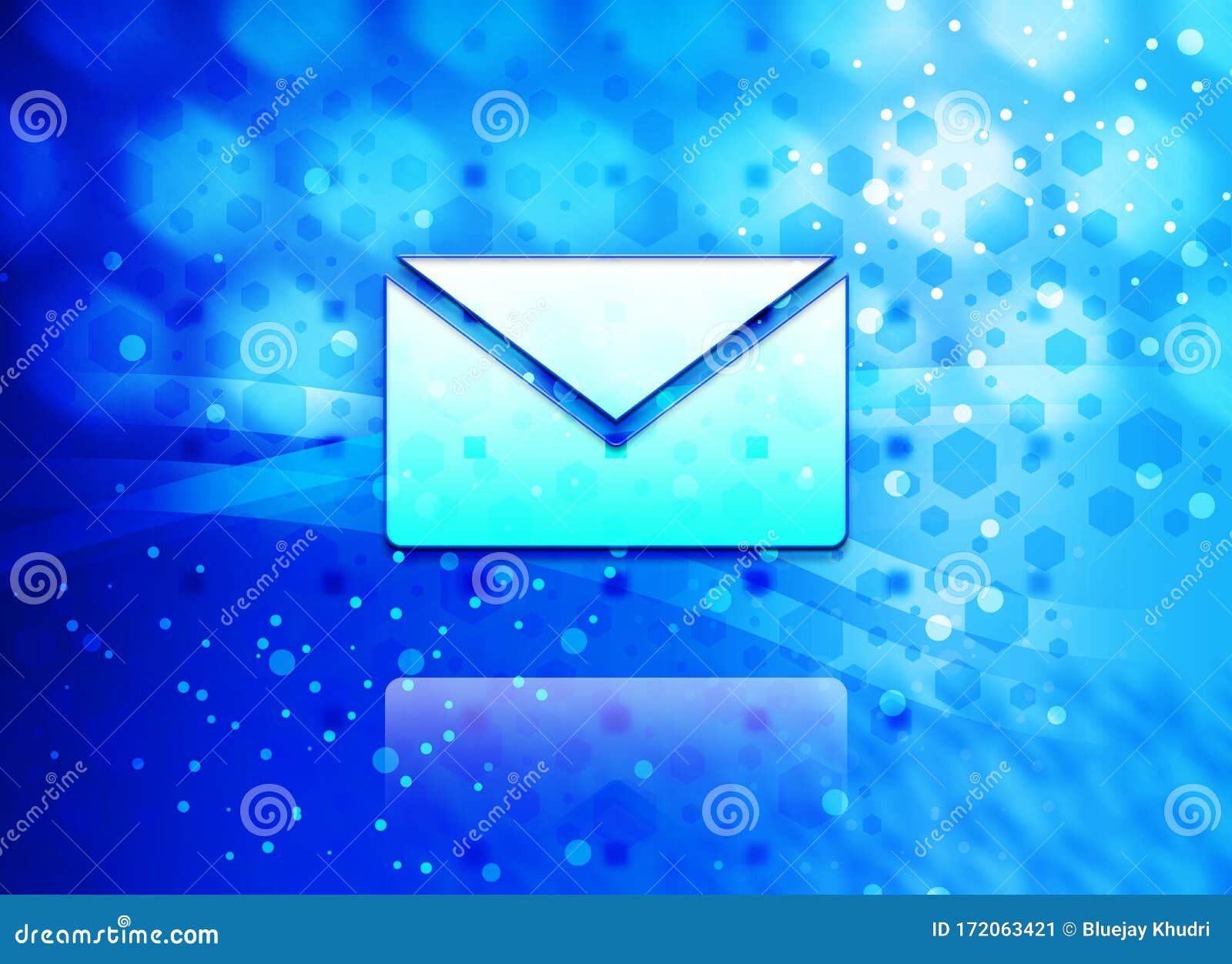 Email Icon Abstract Light Cyan Blue Hexagon Pattern Background Stock ...