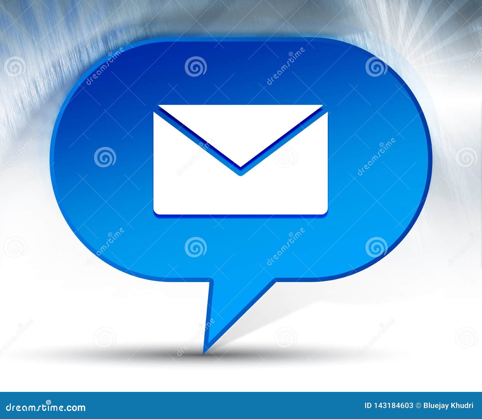 Email Icon Blue Bubble Background Stock Illustration - Illustration of ...
