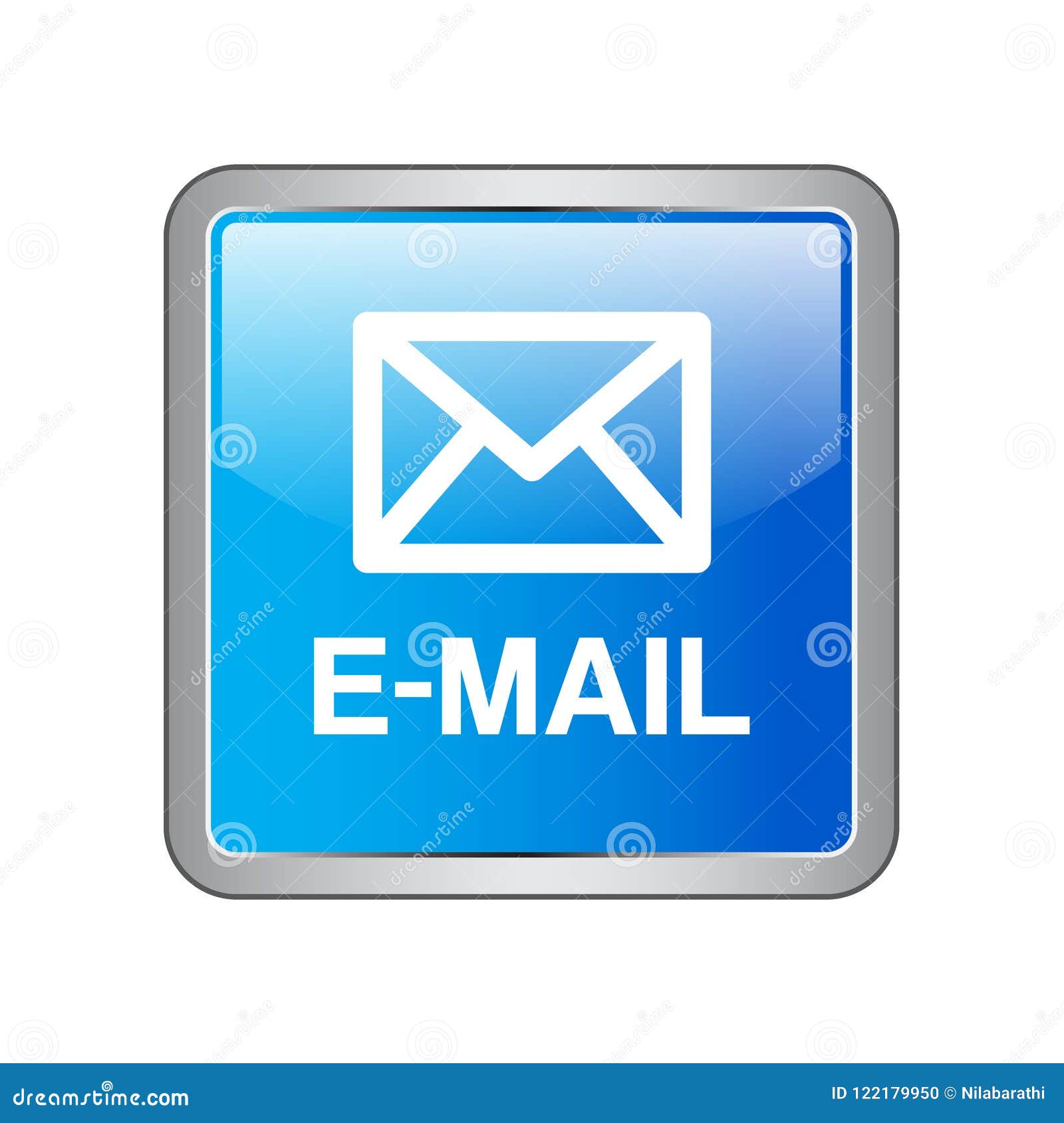 Email icon button stock illustration. Illustration of here - 122179950
