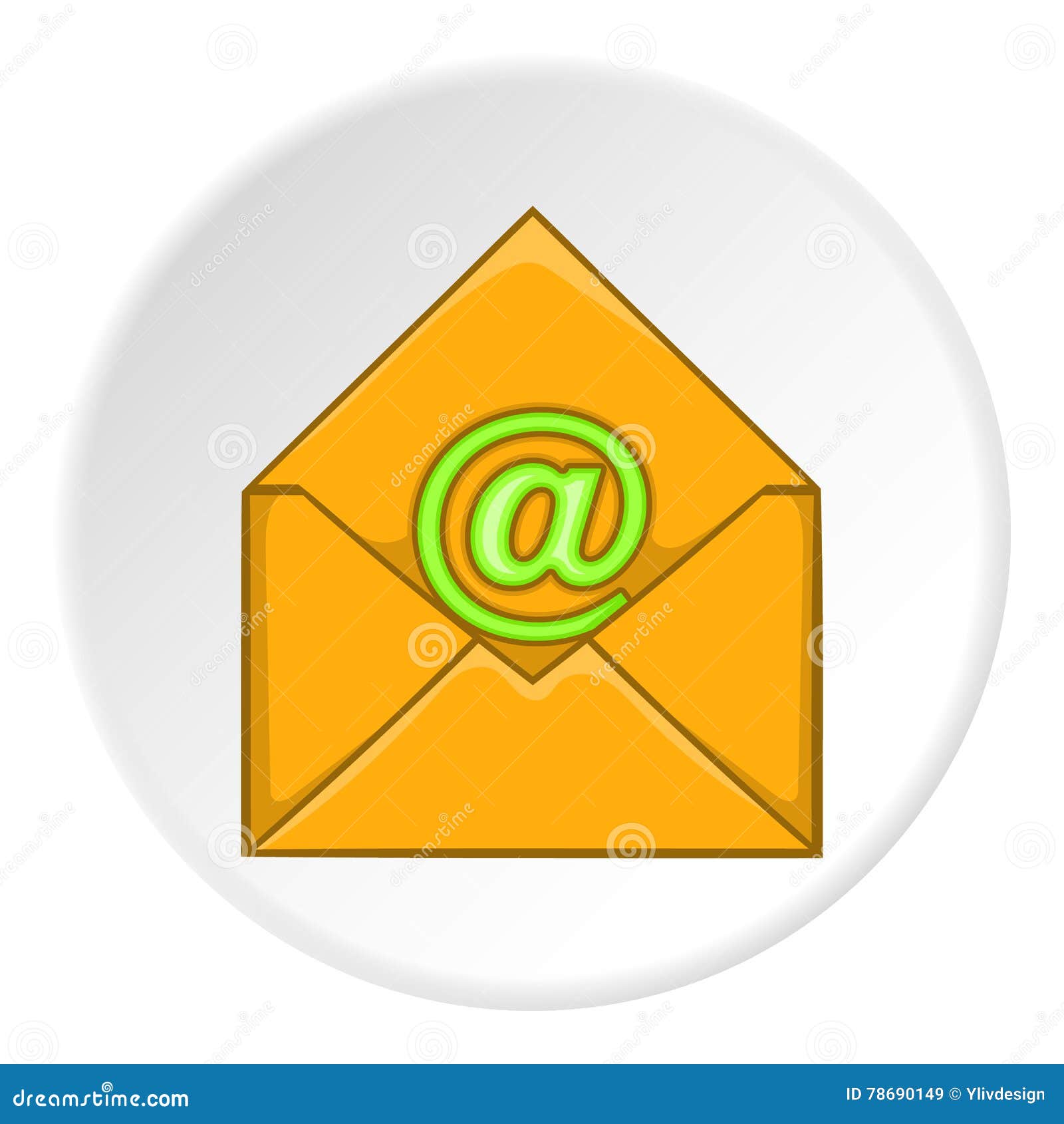Email icon, cartoon style stock vector. Illustration of address - 78690149