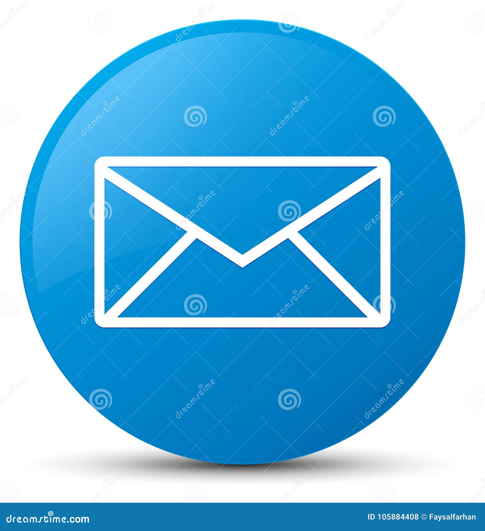 Email Icon Cyan Blue Round Button Stock Illustration - Illustration of ...