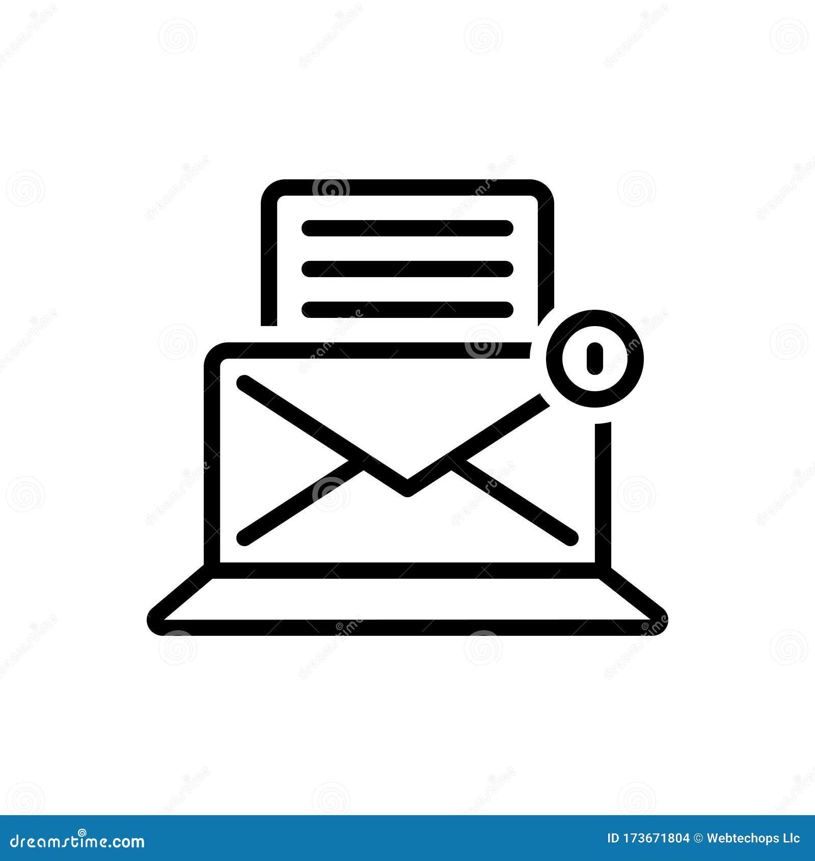 Black Line Icon for Email, Post and Letter Stock Illustration ...