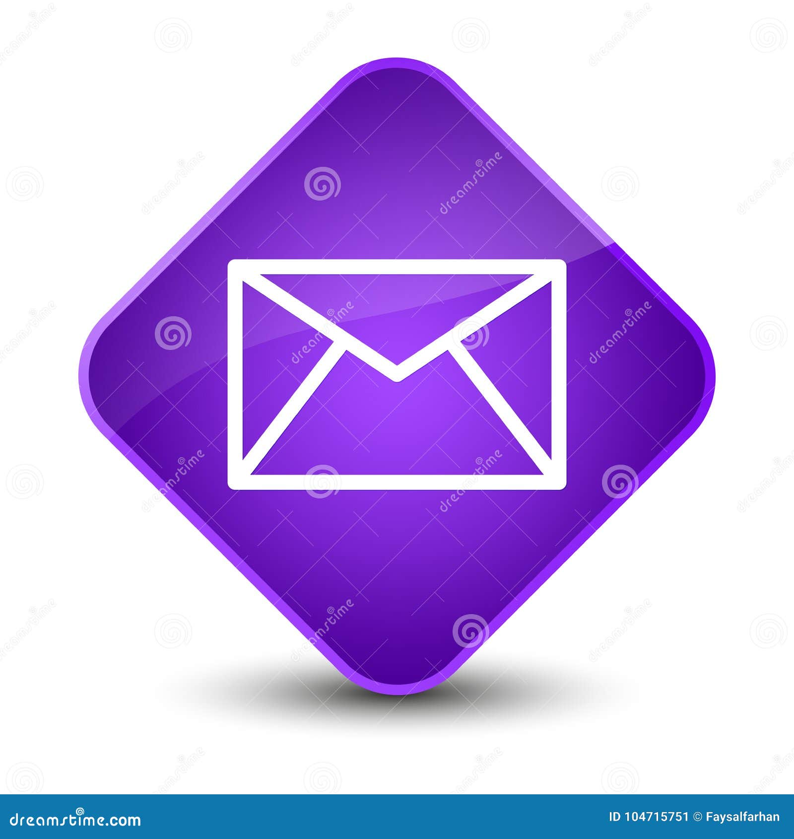 Email Icon Elegant Purple Diamond Button Stock Illustration ...