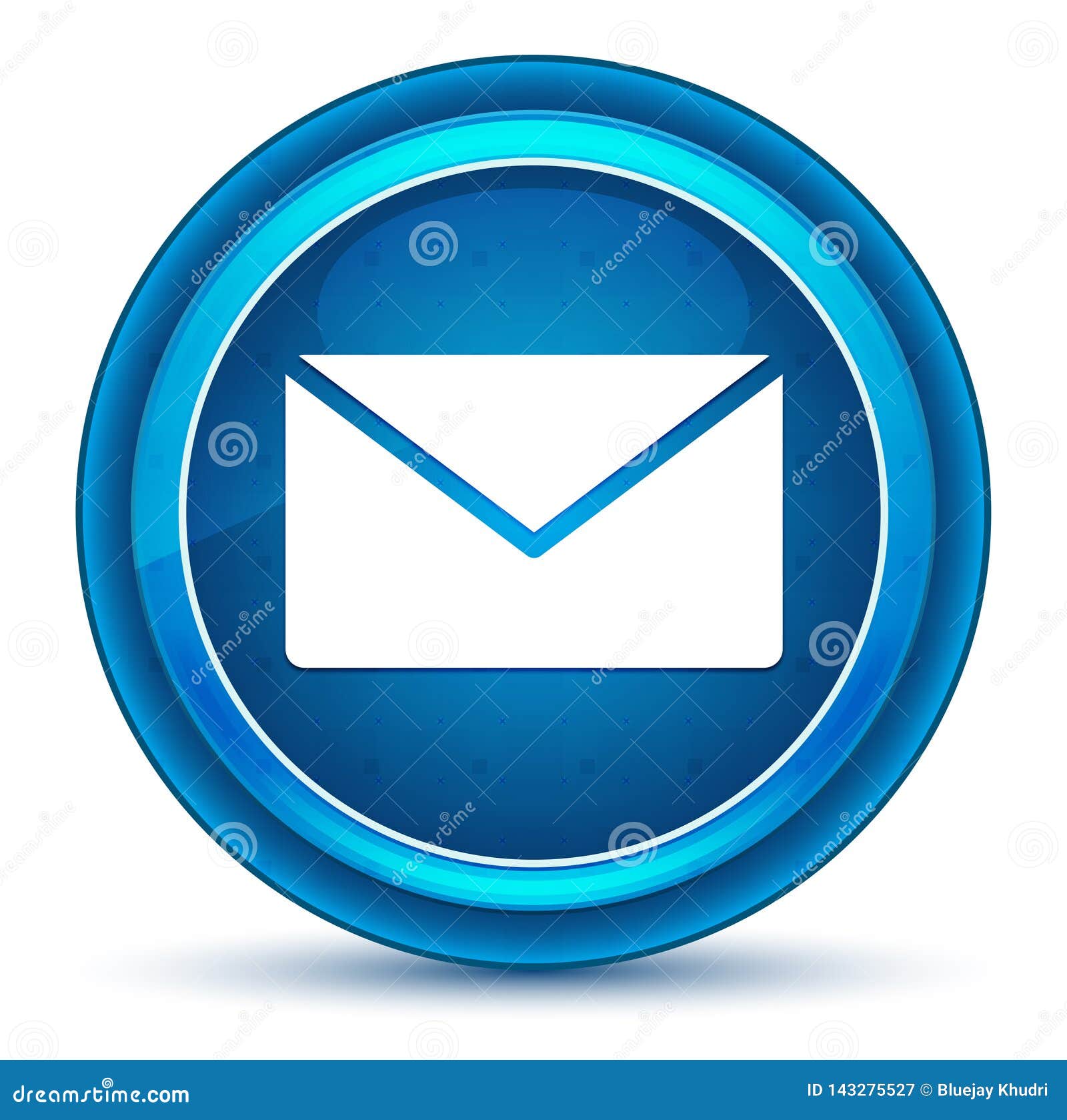 Email Icon Eyeball Blue Round Button Stock Illustration - Illustration ...