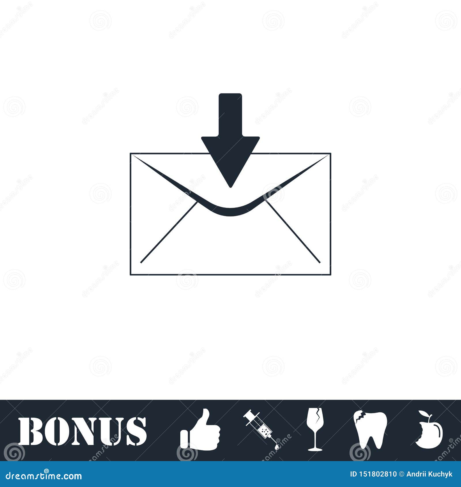 Email icon flat stock vector. Illustration of correspondence - 151802810