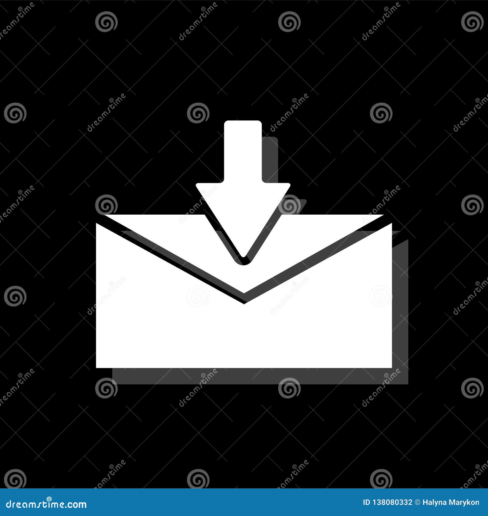 Email icon flat stock illustration. Illustration of email - 138080332