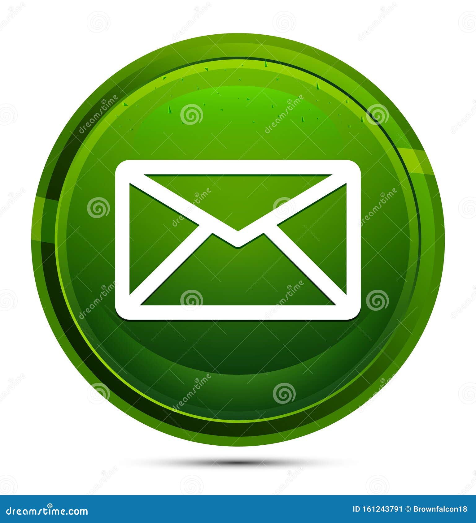 Email Icon Glassy Green Round Button Illustration Stock Vector ...