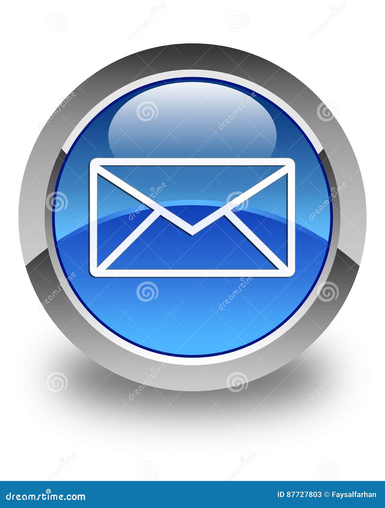 Email Icon Glossy Blue Round Button Stock Illustration - Illustration ...