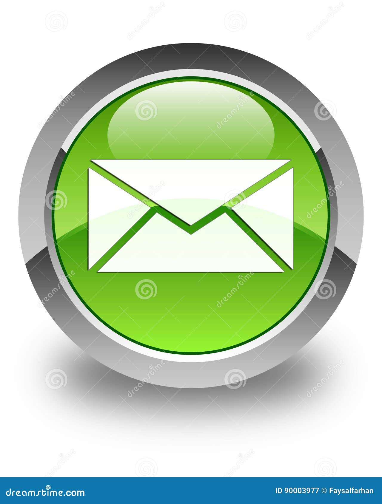 Email Icon Glossy Green Round Button Stock Illustration - Illustration ...