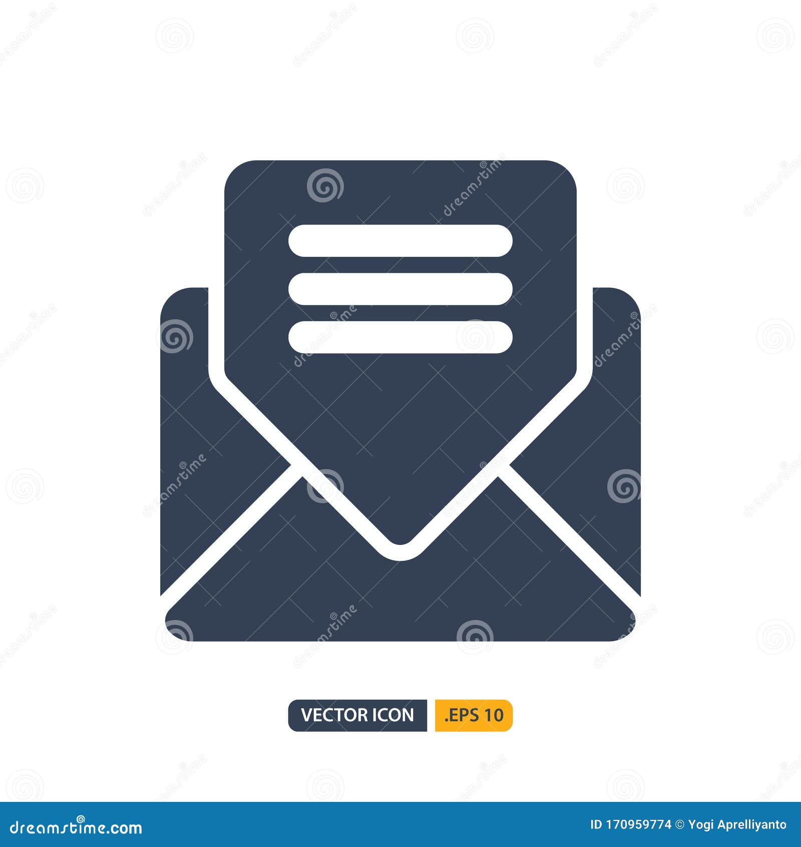 Email Icon in Glyph Style Isolated on White Background. for Your Web ...