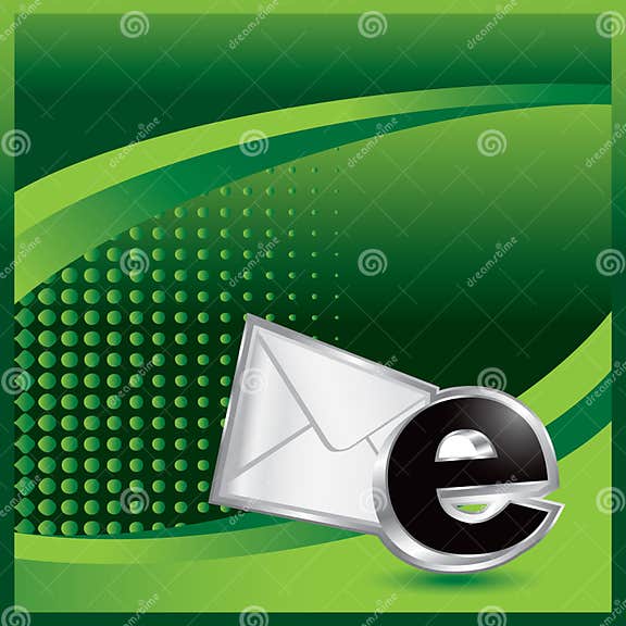 Email Icon on Green Halftone Advertisement Stock Vector - Illustration ...