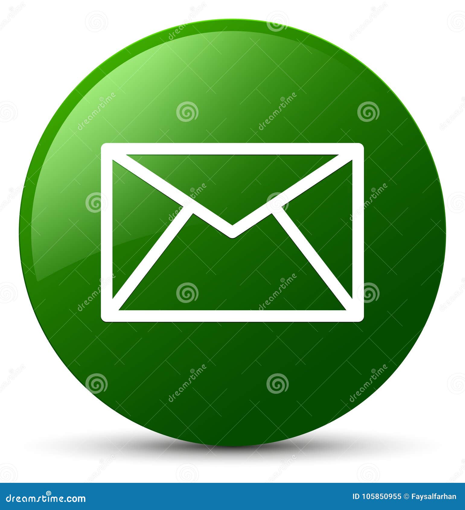 Email Icon Green Round Button Stock Illustration - Illustration of ...