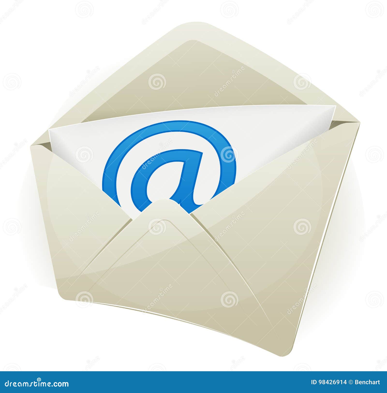 3D Email Icon Set, Render Mail Open Envelope Digital Document ...
