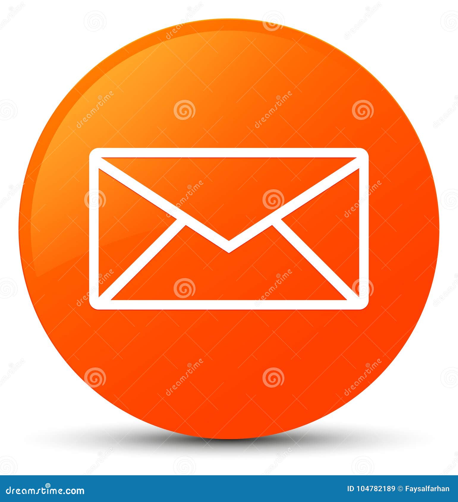 Email Icon Orange Round Button Stock Illustration - Illustration of ...