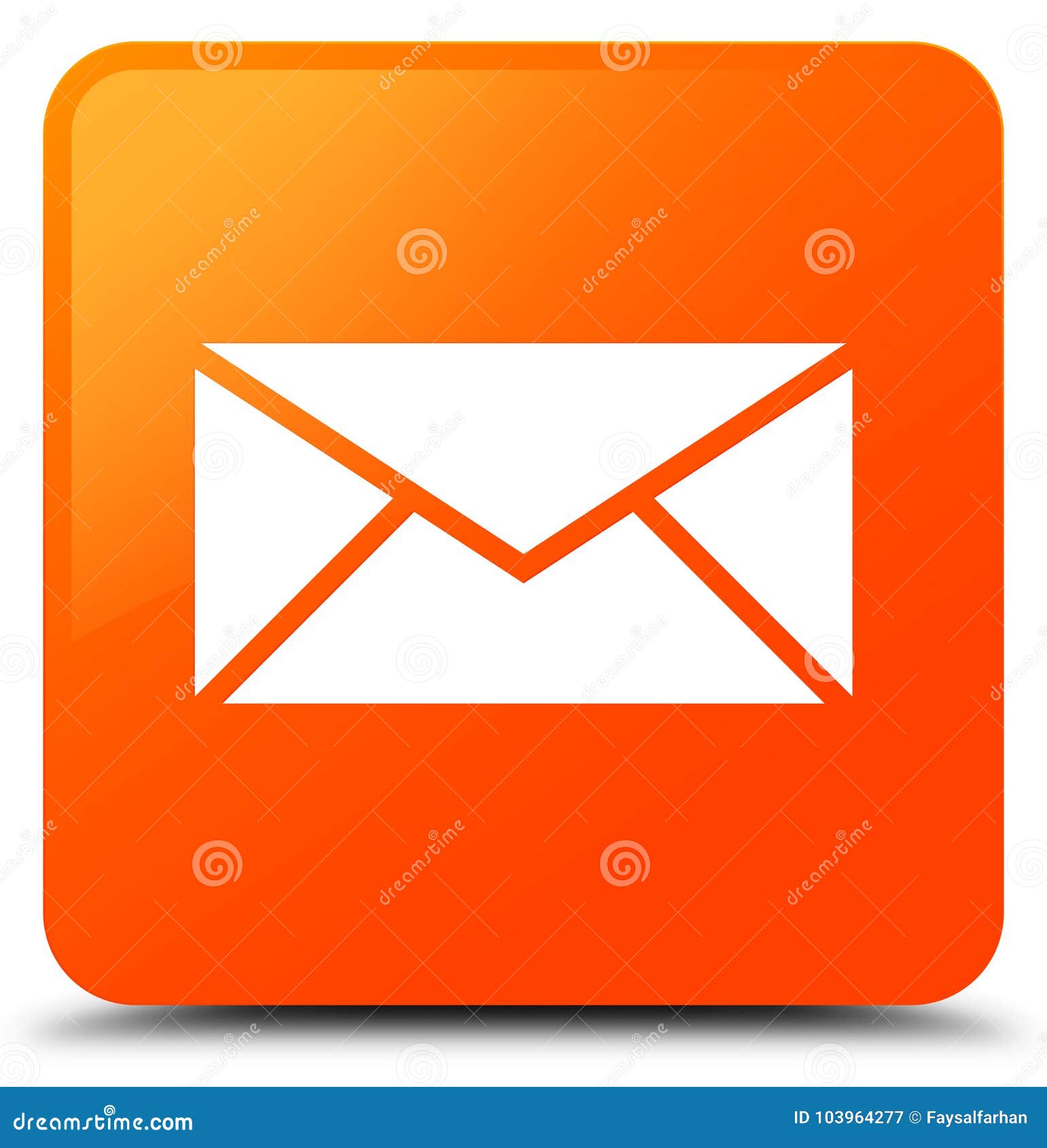 Email Icon Orange Square Button Stock Illustration - Illustration of ...