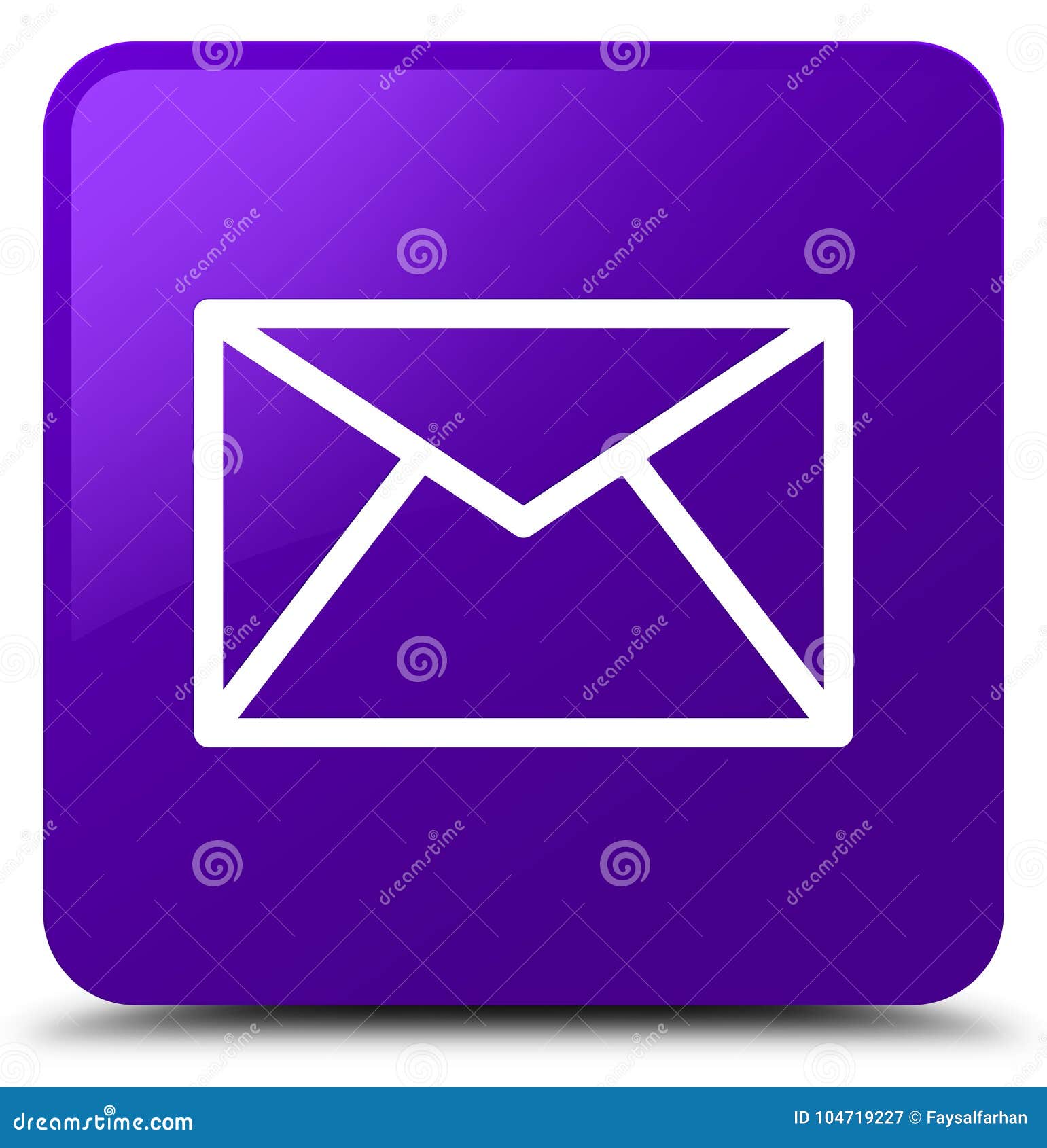 Email Icon Purple Square Button Stock Illustration - Illustration of ...