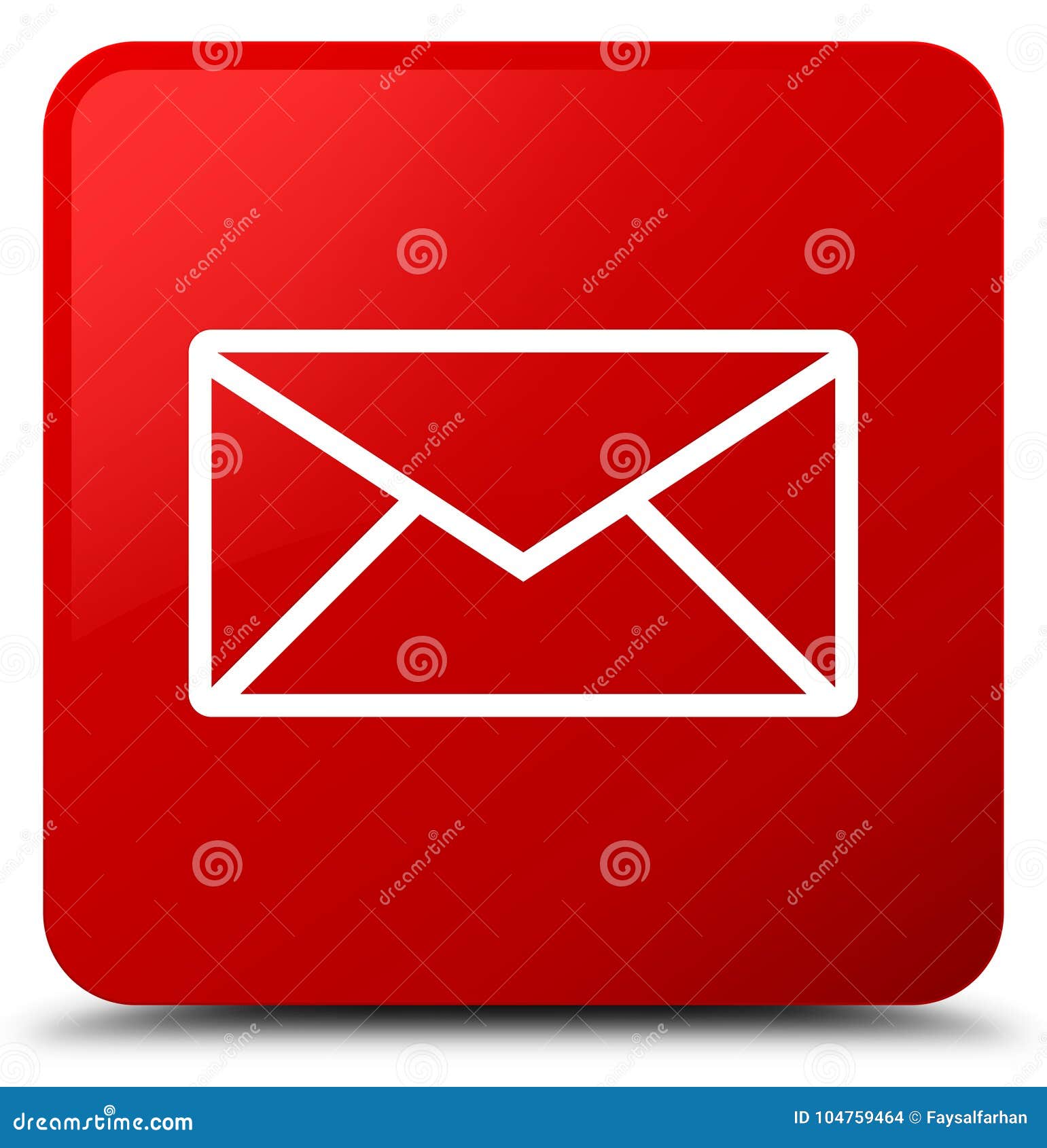 Email Icon Red Square Button Stock Illustration - Illustration of ...