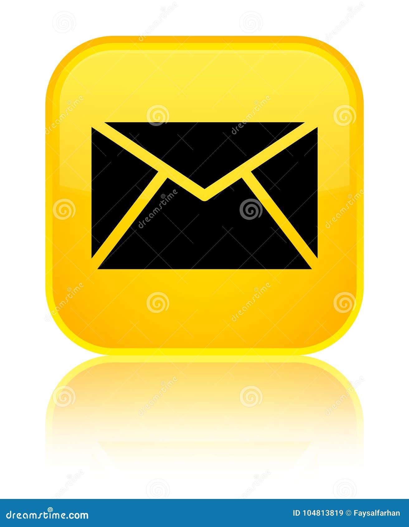 Email Icon Special Yellow Square Button Stock Illustration ...