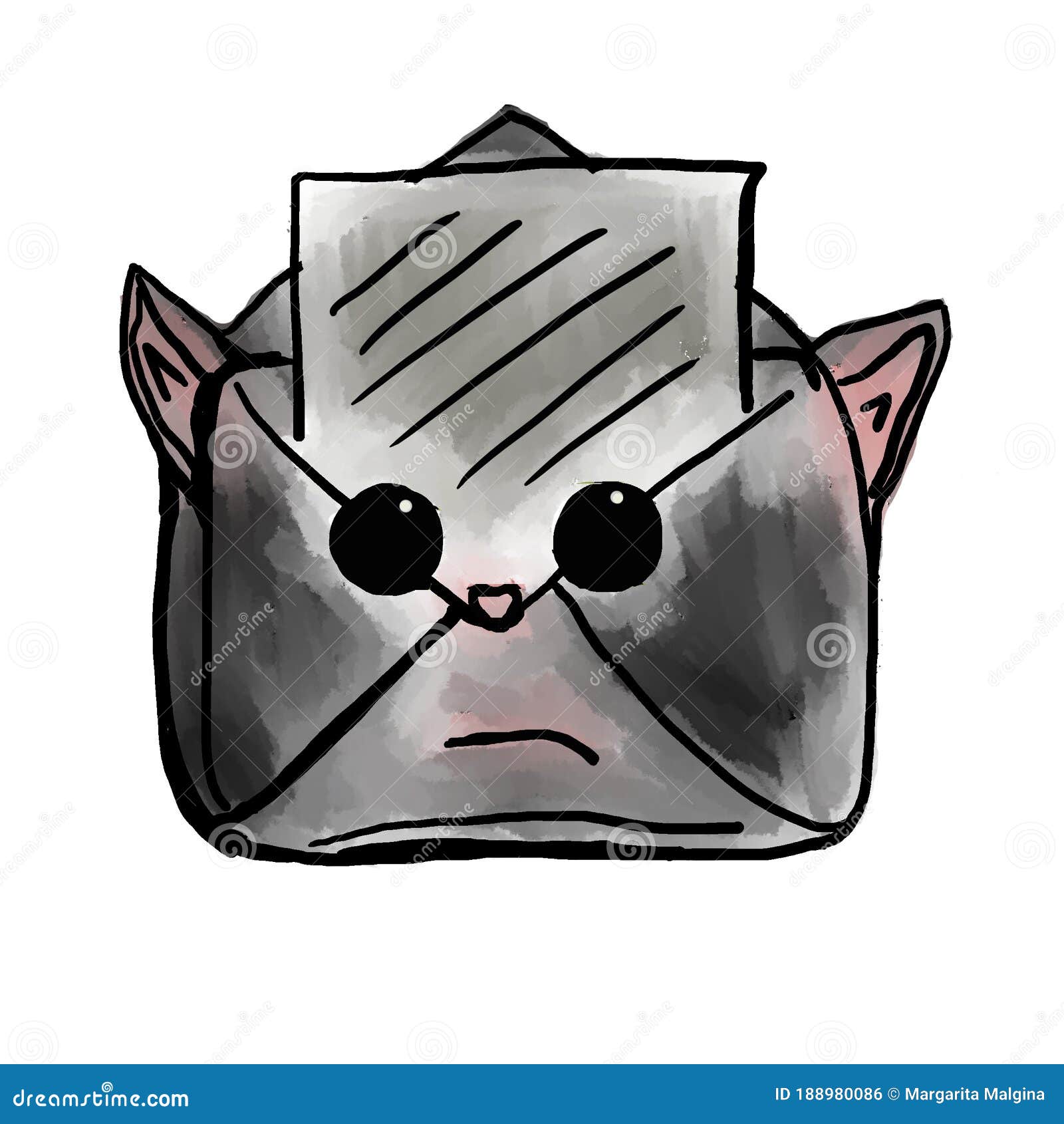 Email Icon Kawaii Draft Cat Stock Illustration - Illustration of form ...