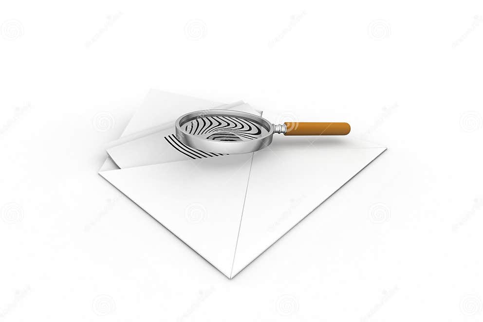 Email Icon and Magnifying Glass Stock Illustration - Illustration of ...