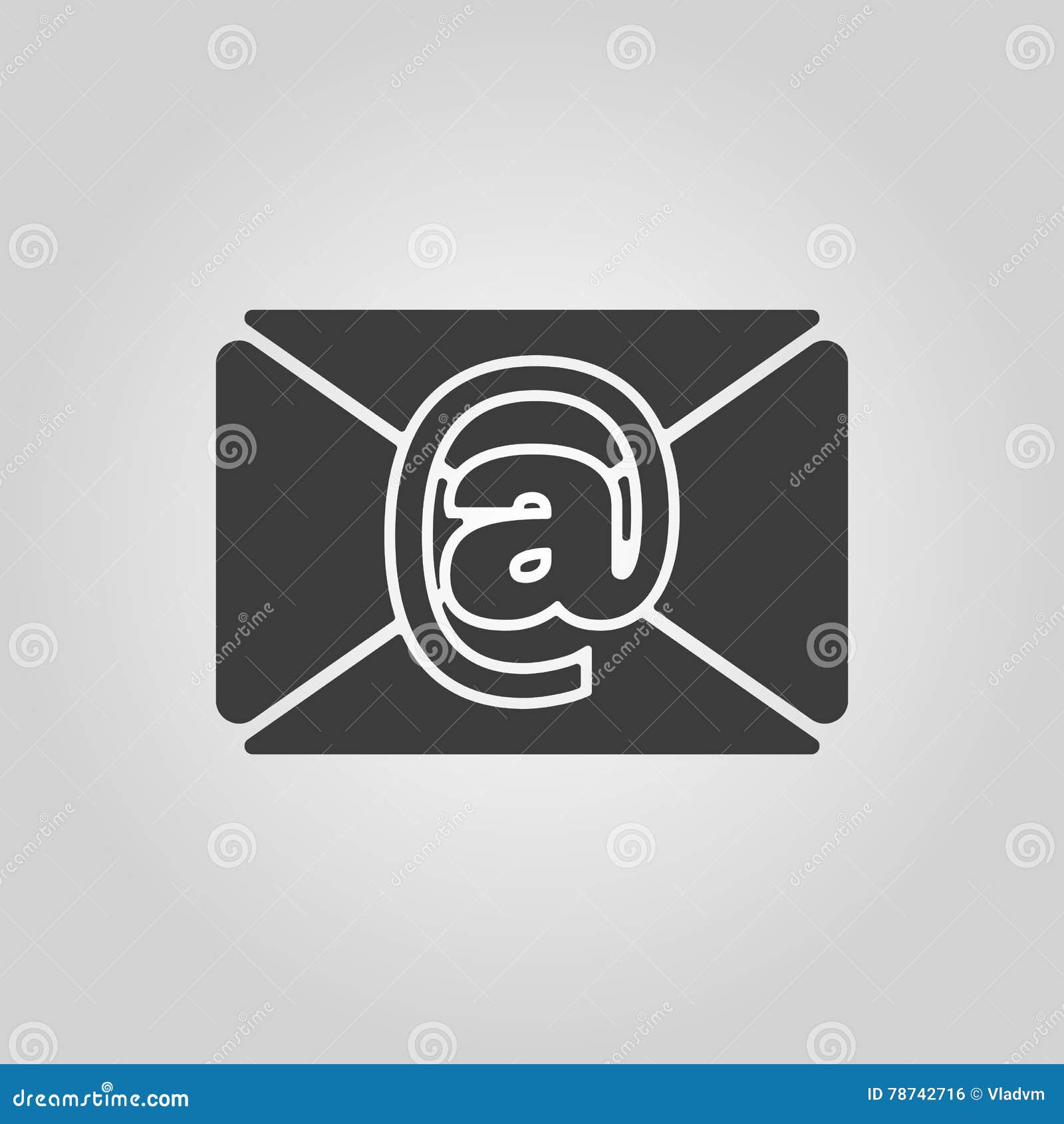 The Email Icon. Mail Symbol Stock Vector - Illustration of silhouette ...